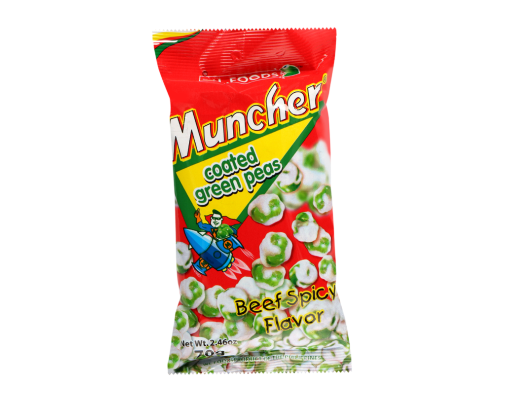 Muncher Coated Green Peas Spicy Beef flavor 70g - Almere Pinoy Store