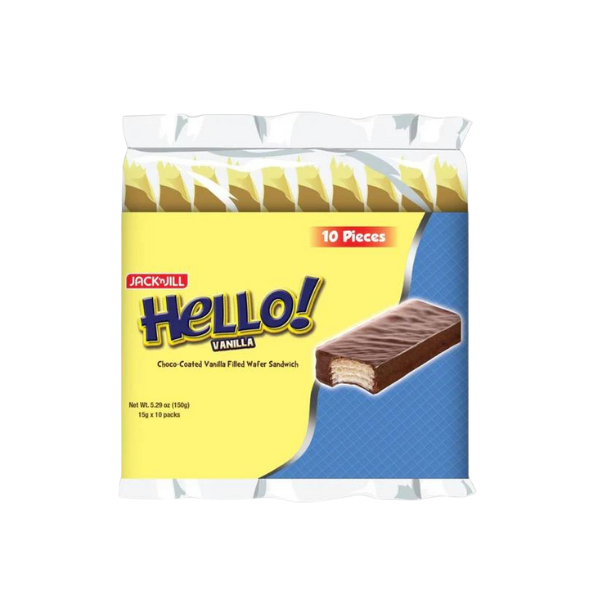 Hello Choco Coated Vanilla Cream 10x15g - Almere Pinoy Store